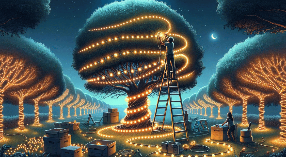 How to Wrap Trees with Lights | Strobert Tree Services